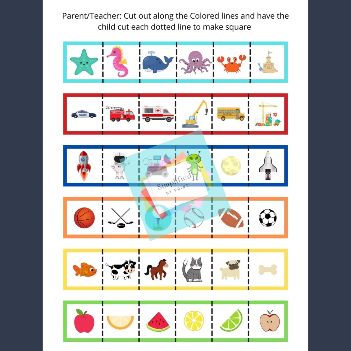 Tracing Line and Cutting Skills Worksheets Preschool fine motor ...