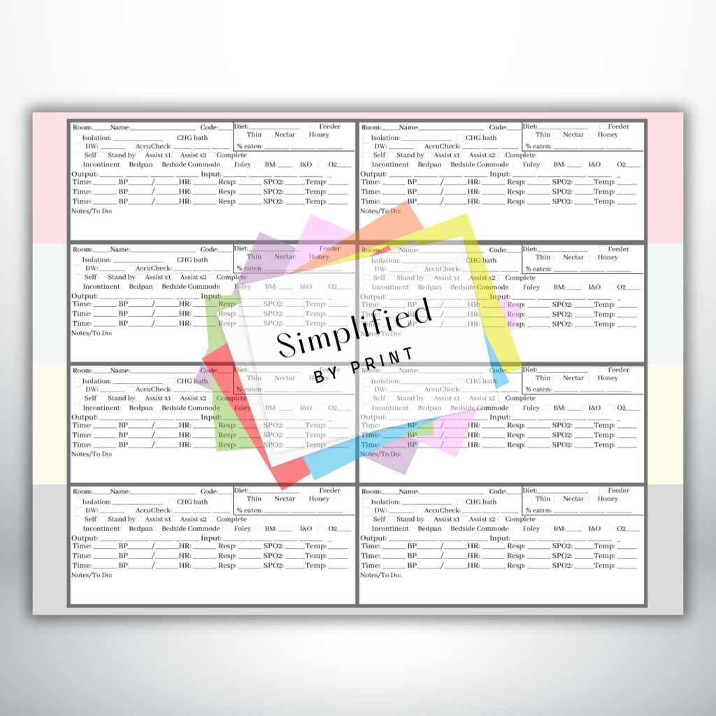 CNA/PCT Report Sheet – Simplified by Print