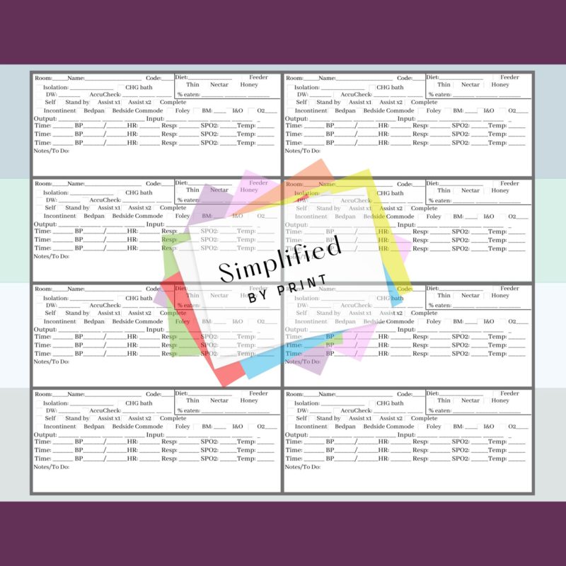 CNA/PCT Report Sheet – Simplified by Print