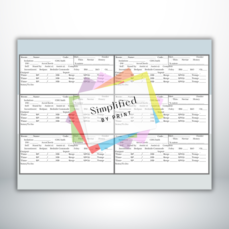 CNA/PCT Report Sheet – Simplified by Print