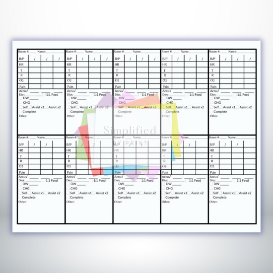 CNA/PCT 10 Patient Report Sheet – Simplified by Print