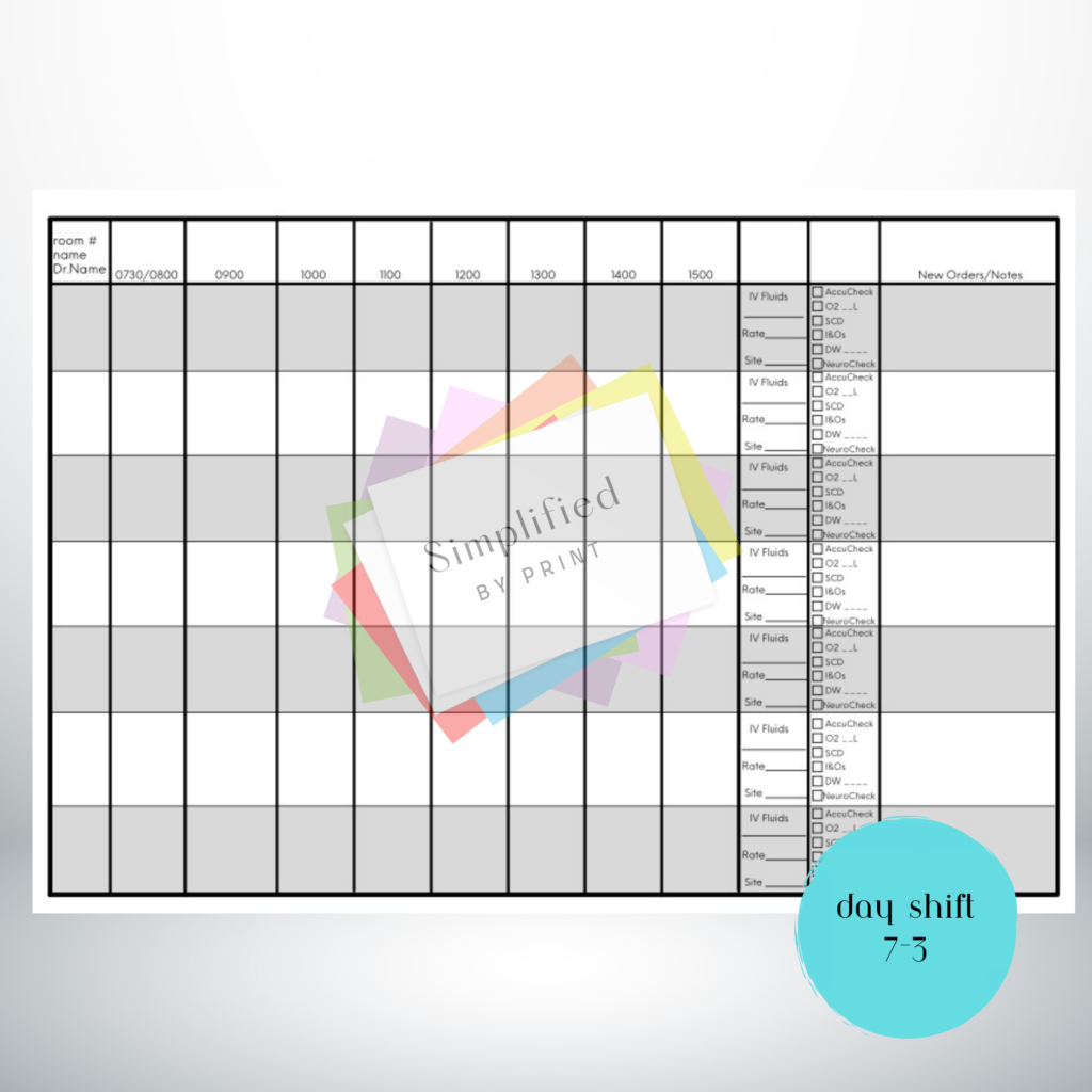 Patient Medication and Task Organization Schedule for Nurses ...