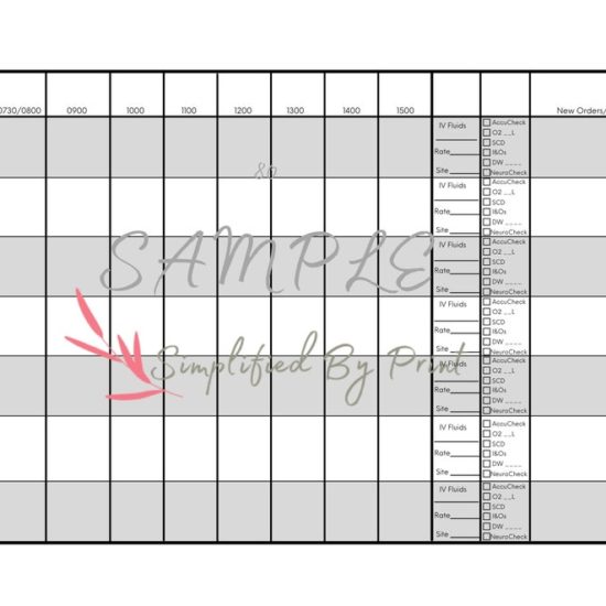 CNA/PCT 10 Patient Report Sheet – Simplified by Print