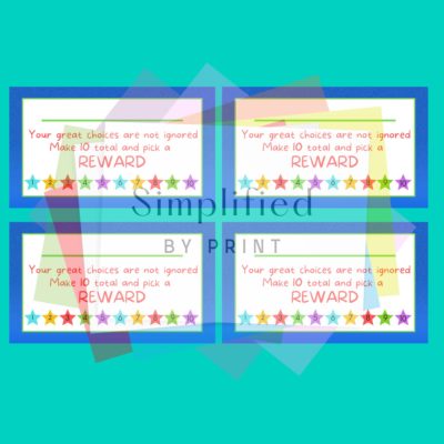 Children’s Positive Reinforcement Punch Card – Simplified by Print