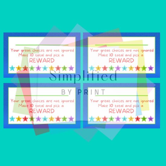 Children’s Positive Reinforcement Punch Card – Simplified by Print