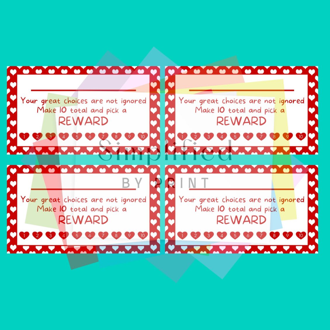 Children’s Positive Reinforcement Punch Card – Simplified by Print