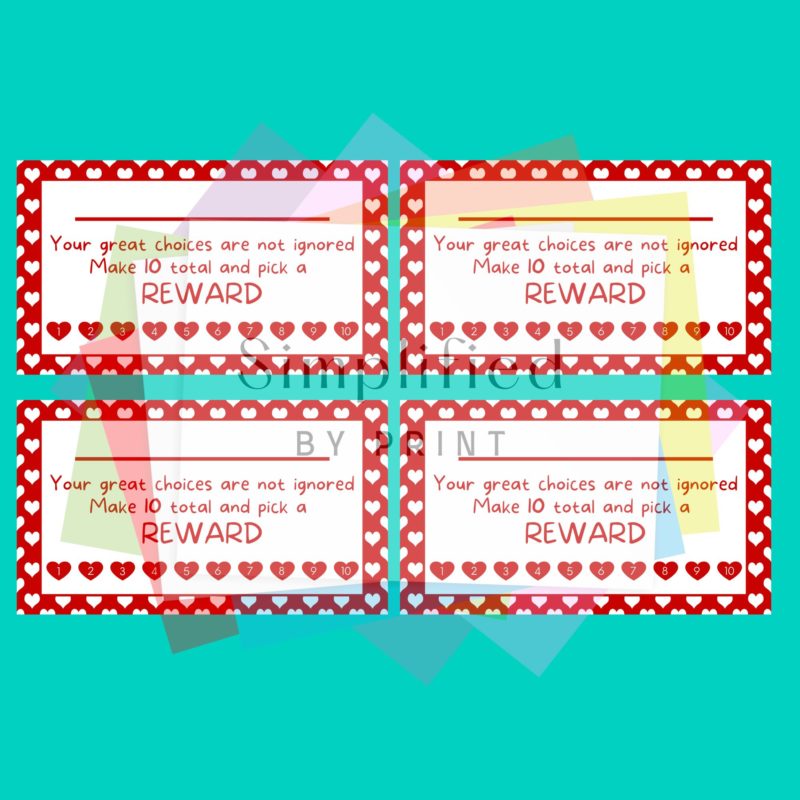 Children’s Positive Reinforcement Punch Card – Simplified by Print