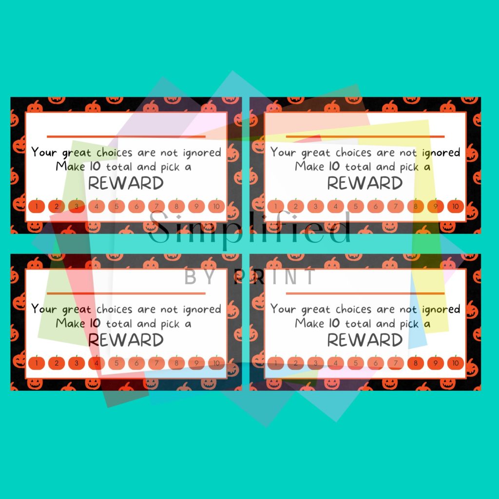 Children’s Positive Reinforcement Punch Card – Simplified by Print