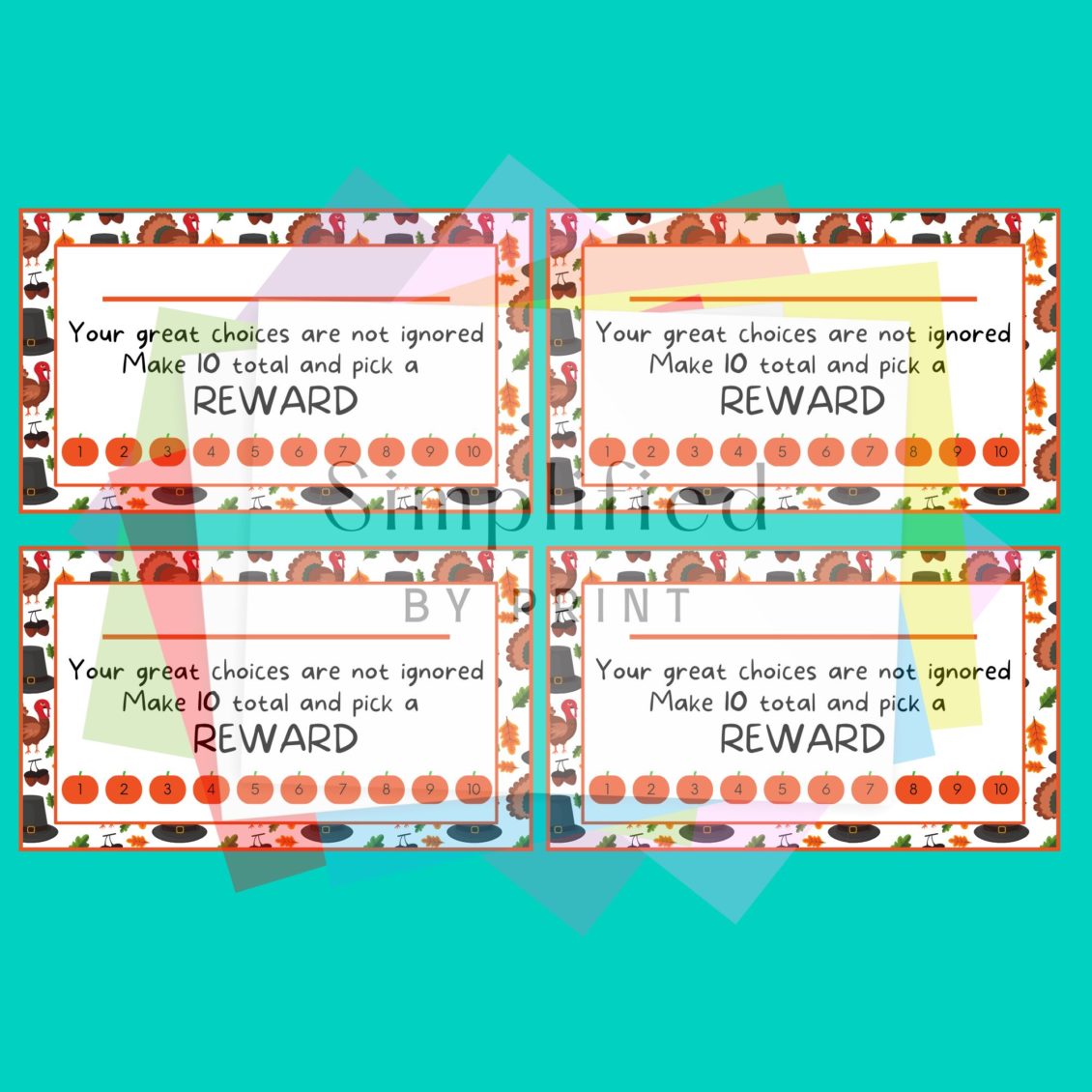 Children’s Positive Reinforcement Punch Card – Simplified by Print