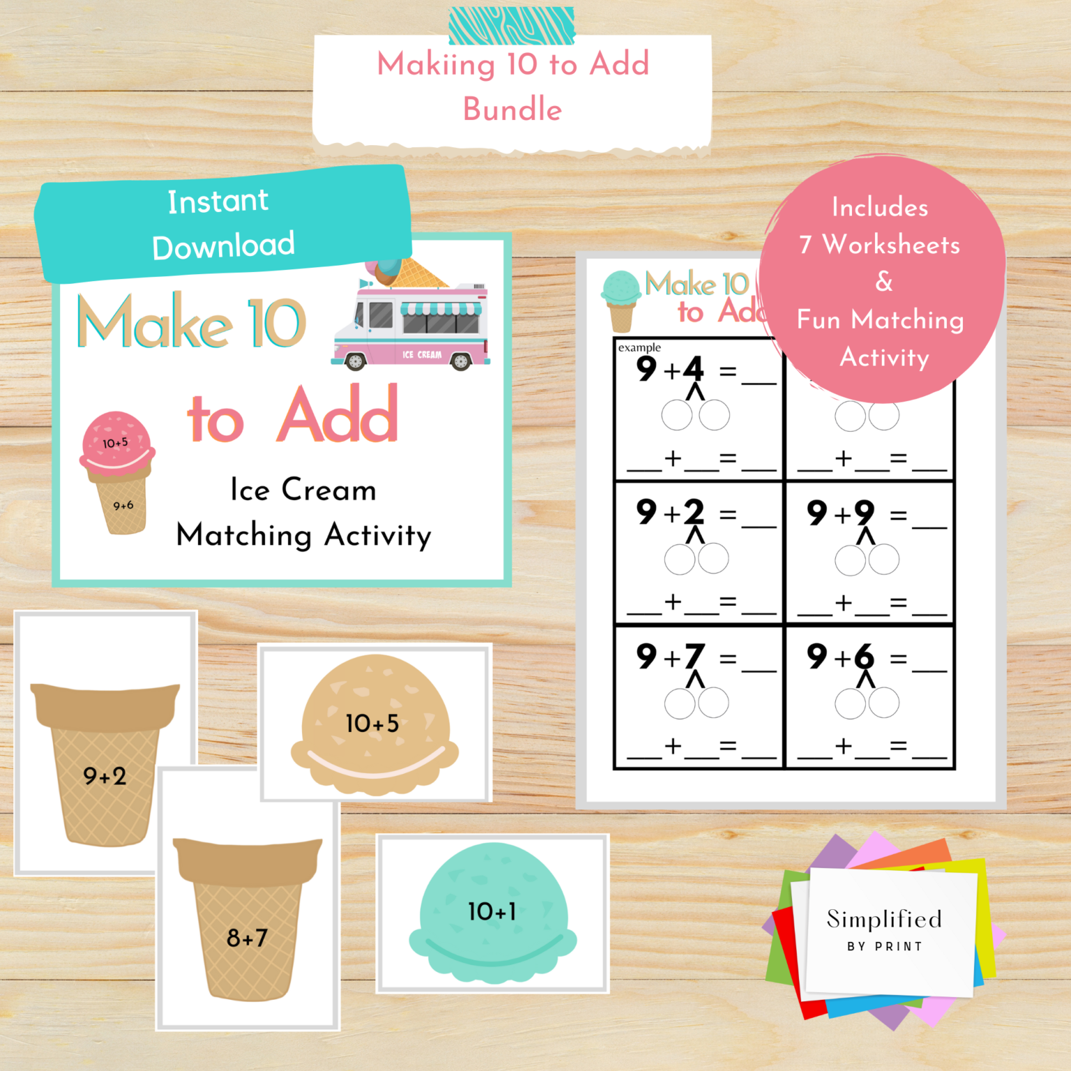 First Grade Math, Make 10 to Add, Adding 9, Adding 8, Adding 7 ...