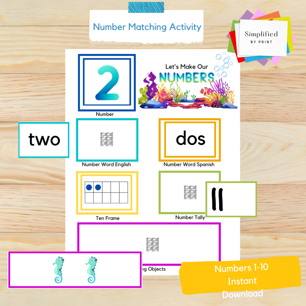 Numbers 1-10 Preschool Activity – Simplified by Print