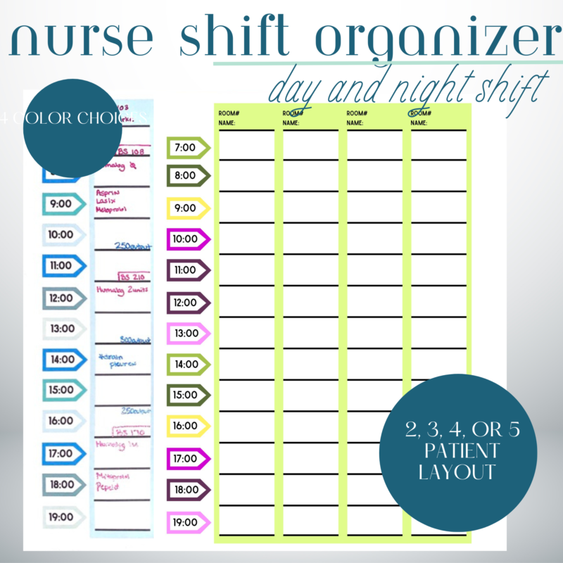 Nurse Shift Organization, Nurse Task Organizer, Nurse Day Planner ...
