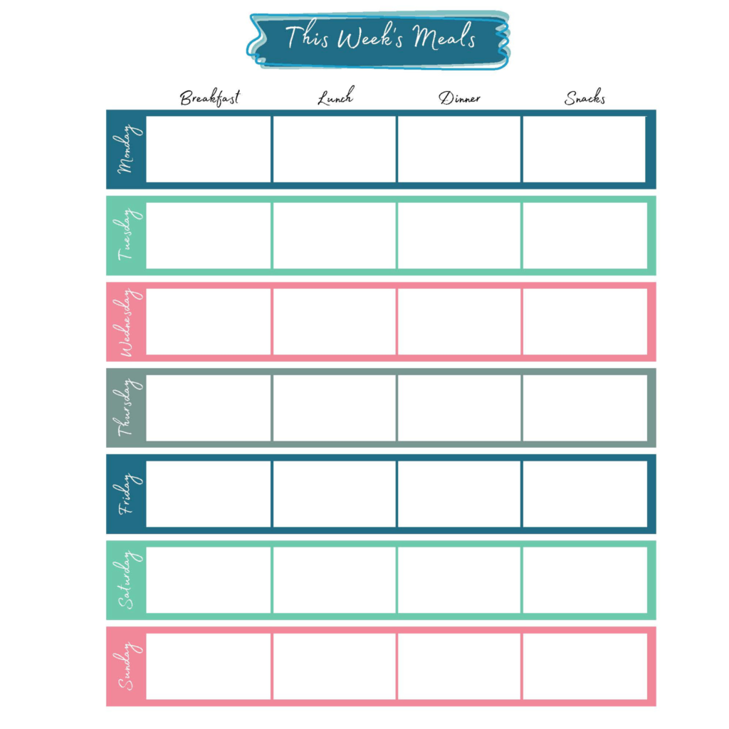 Instant Download Editable Printable Weekly Meal Planner – Simplified by ...