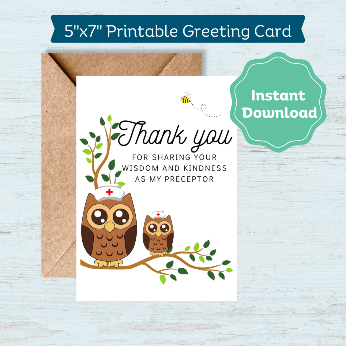 Nurse Preceptor Thank You Greeting Card – Simplified by Print