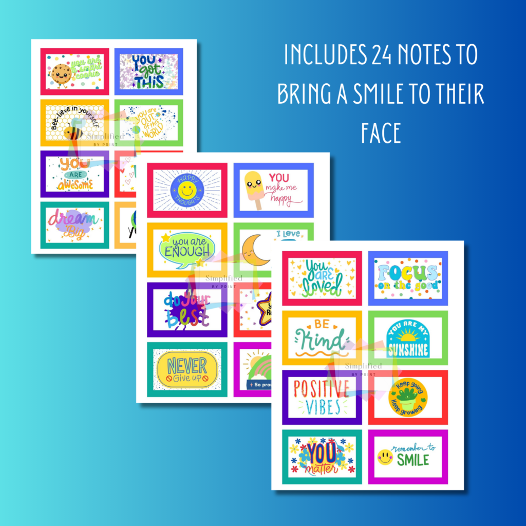 Kids Back to School Lunchbox Notes and Jokes – Simplified by Print