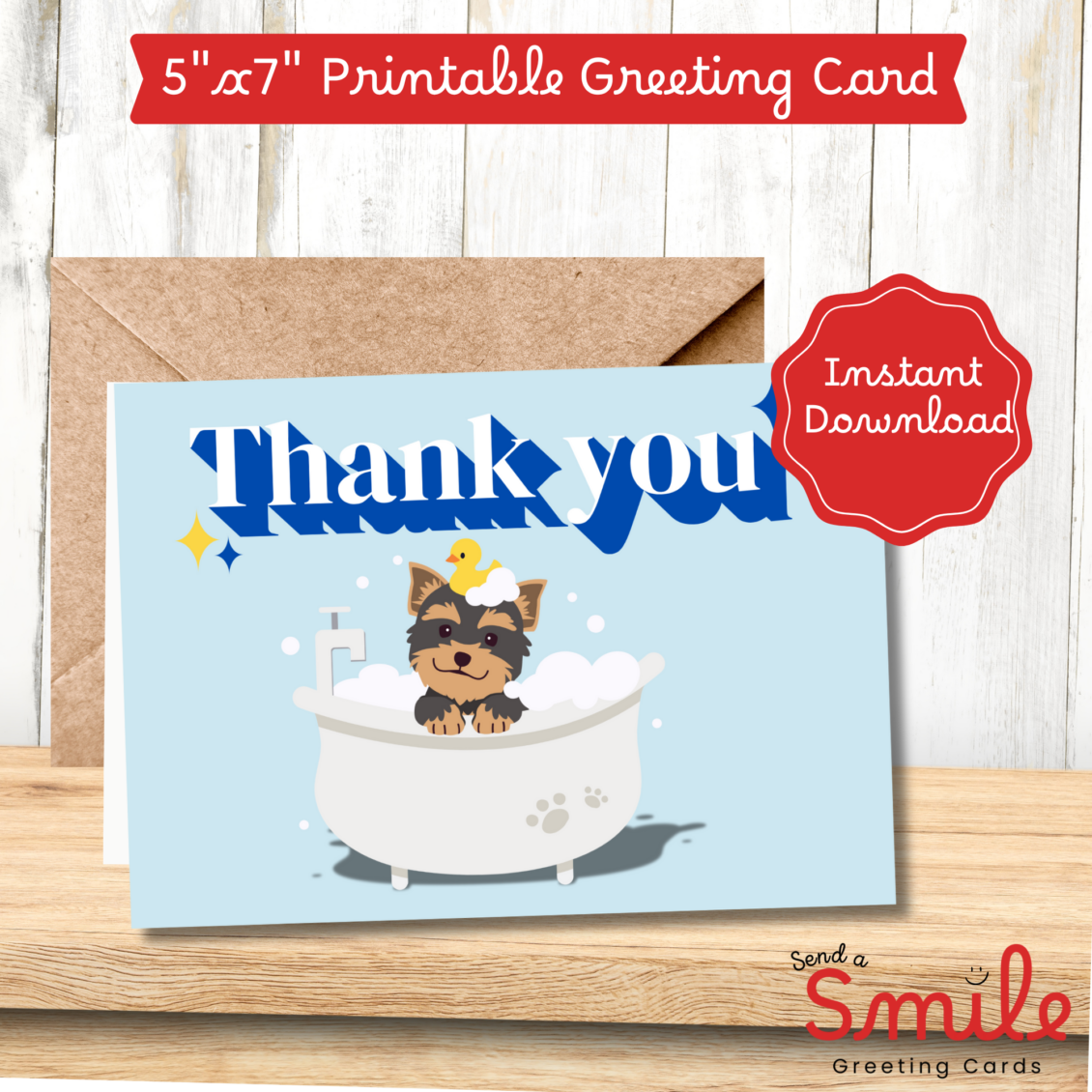 Pet Groomer Thank You Card Dog Themed Printable Card – Simplified by Print