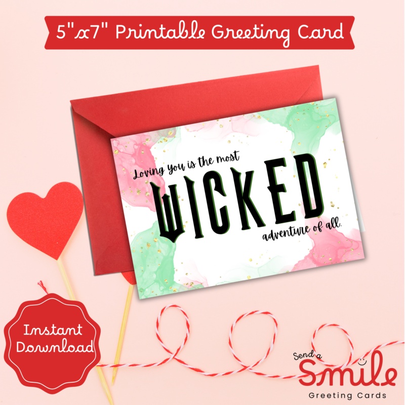 Wicked Themed Love Card/ Wicked Valentine’s Day Card / Wicked Gift ...